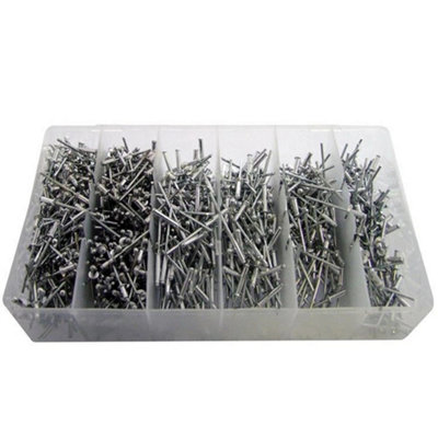 HEAVY DUTY HAND RIVET GUN 4 HEAD NOZZLE RIVETER PLUS 1000 ASSORTED POP ...