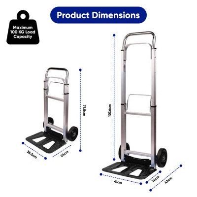 Heavy Duty Hand Truck Foldable Trolley 2 Wheel Luggage Cart