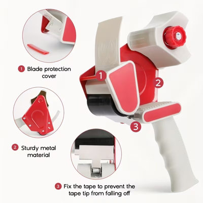 Heavy Duty Handheld Semi Automatic Tape Dispenser with Built In ...