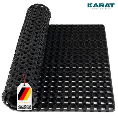 Heavy Duty Honeycomb Rubber Ring Mat Black 23 mm Thick Weather ...