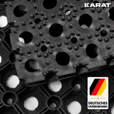 Heavy Duty Honeycomb Rubber Ring Mat Black 23 mm Thick Weather ...