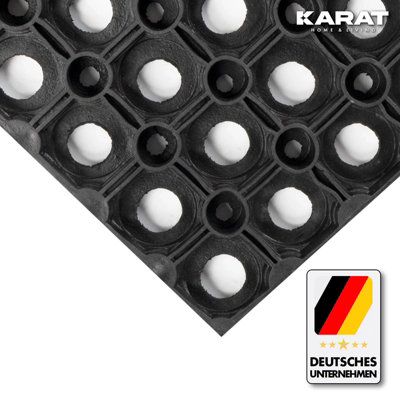 Heavy Duty Honeycomb Rubber Ring Mat Black 23 mm Thick Weather ...