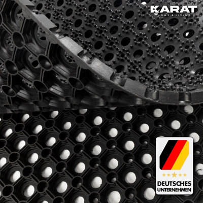Heavy Duty Honeycomb Rubber Ring Mat Black 23 mm Thick Weather ...