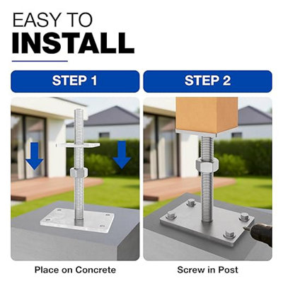Heavy Duty Hot Dip Galvanised Bolt Down Adjustable Post Support ...
