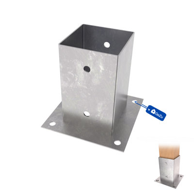 Heavy Duty Hot Dip Galvanised Bolt Down Fence Post Support - Square ...
