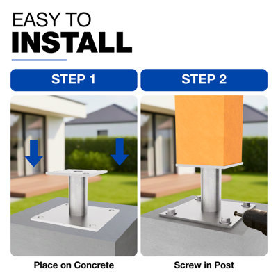 Heavy Duty Hot Dip Galvanised Elevator Bolt Down Pergola Post Support ...