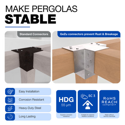 Heavy Duty Hot Dip Galvanised Post Connector X Shape - Pergola 4 Way ...