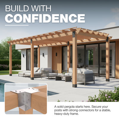 Heavy Duty Hot Dip Galvanised Post Connector X Shape - Pergola 4 Way ...