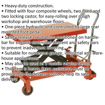 Heavy Duty Hydraulic Platform Truck with 1000kg Capacity and Safety ...