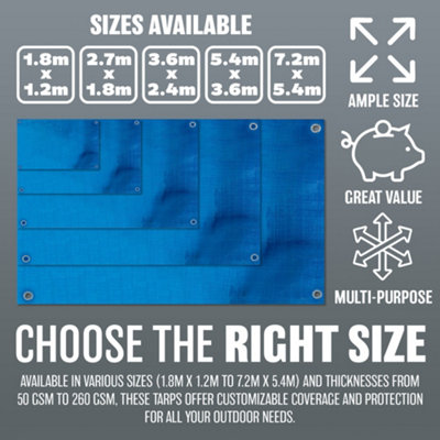 Heavy Duty Lightweight Tarpaulin Ground Sheet Multi Purpose Waterproof ...