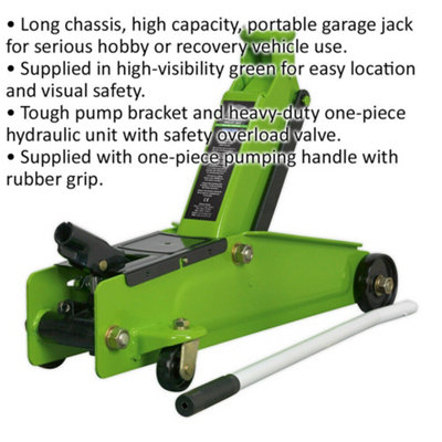 Heavy Duty Long Chassis Trolley Jack with 3000kg Capacity and 432mm ...