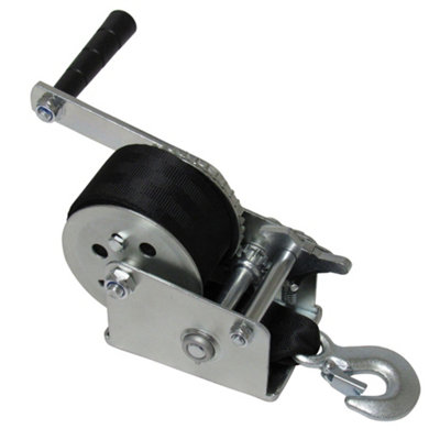 Heavy Duty Manual Hand Winch Webbing Strap Hook 1200LB / 544KG