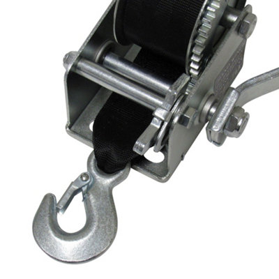 Heavy Duty Manual Hand Winch Webbing Strap Hook 3500LB / 1587KG