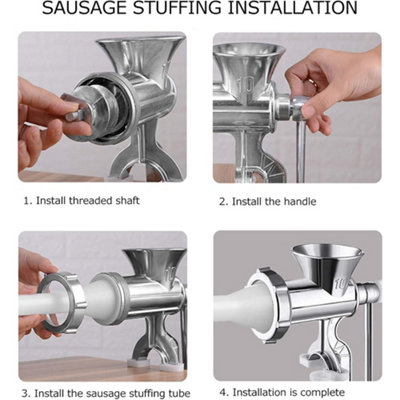 Heavy Duty Manual Sausage Maker Meat Mincer & Grinder Hand Operated ...