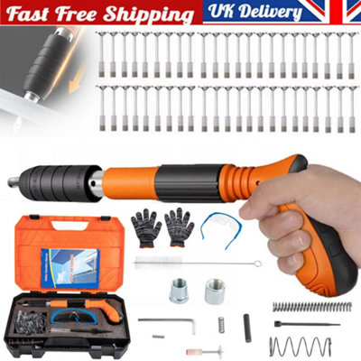 Heavy Duty Manual Steel Nail Gun Kit - 5 Power Levels for Concrete ...