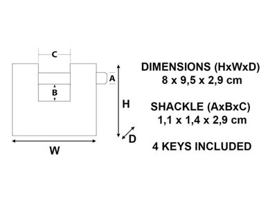 Heavy-Duty Master Lock Armoured 80Mm Zinc Body Shutter Padlock for ...