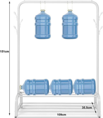 Heavy Duty Metal Clothes Hanging Rail Clothes Rails 8 Hook Garment Shoe ...