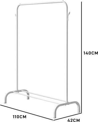 Heavy Duty Metal Clothes Rail Stand Hanging Storage Shelf Bedroom ...