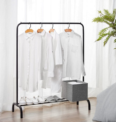 Heavy Duty Metal Clothes Rail Stand Hanging Storage Shelf Bedroom ...