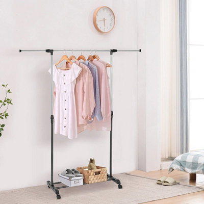 Heavy Duty Metal Clothes Rail Storage Garment Shelf Hanging Display ...