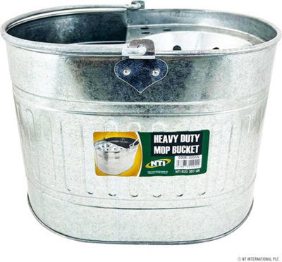 Heavy Duty Metal Mop Bucket Galvanised Strong 14 Litre Capacity For ...