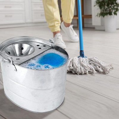 Heavy Duty Metal Mop Bucket Galvanised Strong 16 Litre Capacity ...