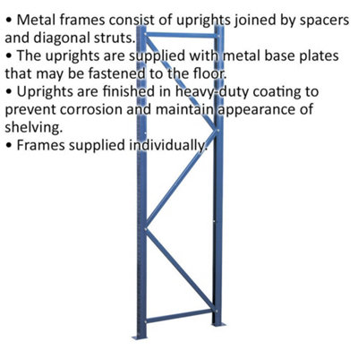 Heavy Duty Metal Warehouse Racking Frame - 2000 x 600mm - Diagonal ...