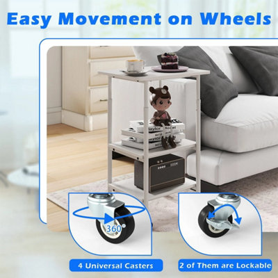 Heavy-Duty Mobile Machine Stand 3-Tier Printer Cart with Locking Wheels ...