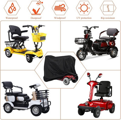 Heavy Duty Mobility Scooter Cover Dust UV Protection Black 145 60 150