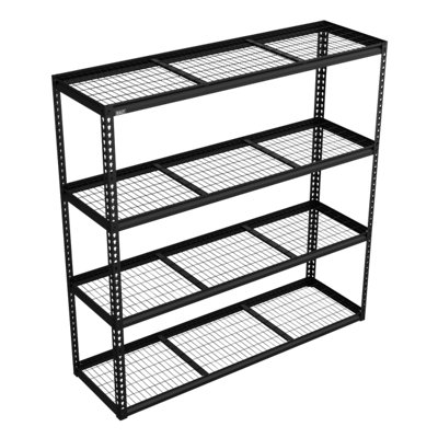 Heavy-Duty Modular Racking Unit with 4 Mesh Shelves 300kg Capacity Per ...