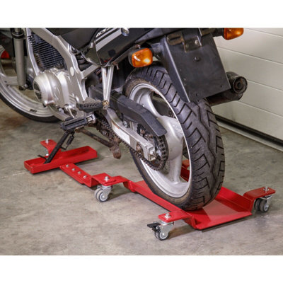 Heavy-Duty Motorcycle Rear Wheel Dolly with Pivoting Side Stand - 500kg ...
