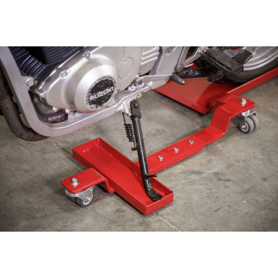 Heavy-Duty Motorcycle Rear Wheel Dolly with Pivoting Side Stand - 500kg ...