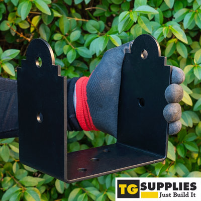 Heavy Duty Ornamental Black Bolt Down Pergola Post Support Post Bracket ...