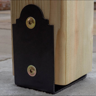 Heavy Duty Ornamental Black Bolt Down Pergola Post Support Post Bracket ...