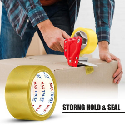 Heavy Duty Packing Tape Yellow Adhesive Parcel Tape for Secure Box ...