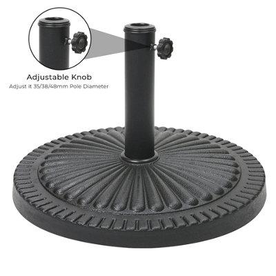 Heavy Duty Parasol Base Umbrella Stand 14 kg Weighted Outdoor Patio ...