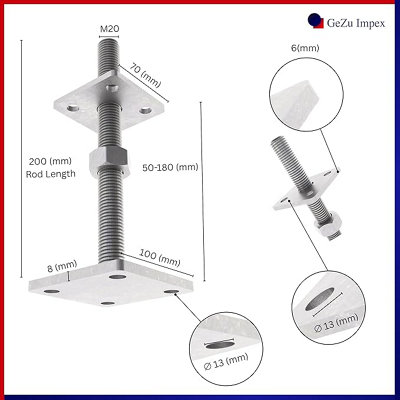 Heavy Duty Pergola Post Zinc Flake Fence Post Support for Wooden ...