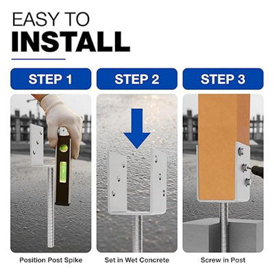Heavy Duty Post Support Bracket Hot Dip Galvanised Concrete Fence Post ...