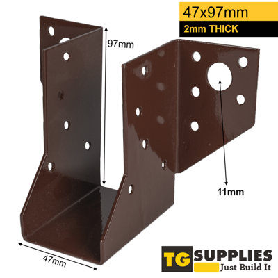 Heavy Duty Powder Coated Face Fix Joist Hanger - Pergola Rafter Hanger ...