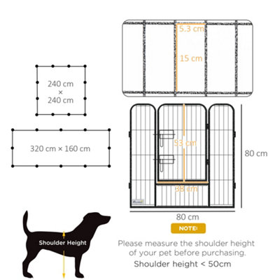 HEAVY DUTY PUPPY PLAY PEN, 12 PANELS PET EXERCISE PEN, FOR INDOORS ...
