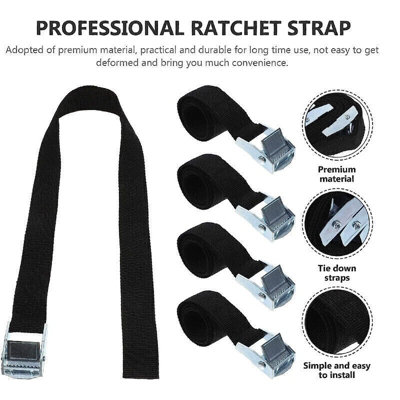Heavy Duty Ratchet Tie Down Straps Car Roof Rack Belts Quick Release 2.5M