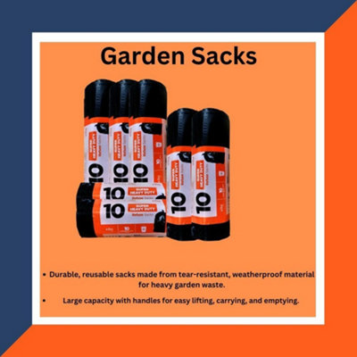 Heavy Duty Refuse Sacks Extra Large 100L capacity Tear resistant Black ...