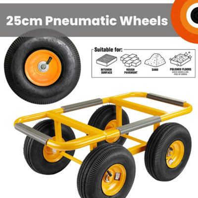 Heavy-Duty Removal Dolly Trolley, 540kg Load Capacity, 25cm Pneumatic ...