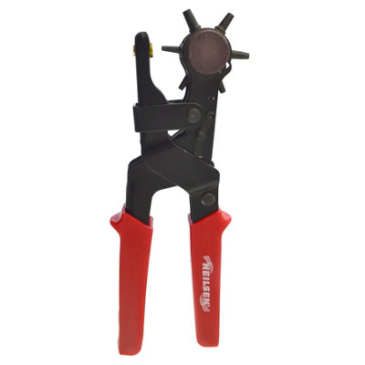 Heavy Duty Revolving Leather Punch Pliers Round Hole Marker Belt Strap ...