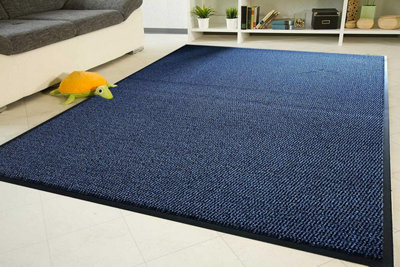 Heavy Duty Rubber Barrier Non Slip Door Mat Runner Rugs ( Blue 80 x 120cm)