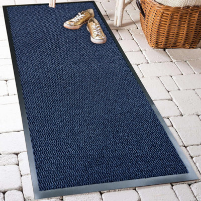 Heavy Duty Rubber Barrier Non Slip Door Mat Runner Rugs Navy Blue 120 x 180cm