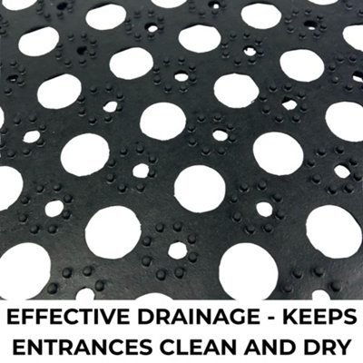 Heavy Duty Rubber Door Mat with Drainage Holes