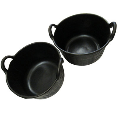 Heavy Duty Rubber Flexi Tub 30L X2 (Builders Mixing Bucket With Handles)