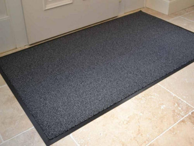 Heavy Duty Rubber Non-Slip Absorbent Barrier Mat - Black 40 x 60cm ...