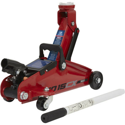 Heavy-Duty Short Chassis Hydraulic Trolley Jack - 1.5 Tonne Capacity ...